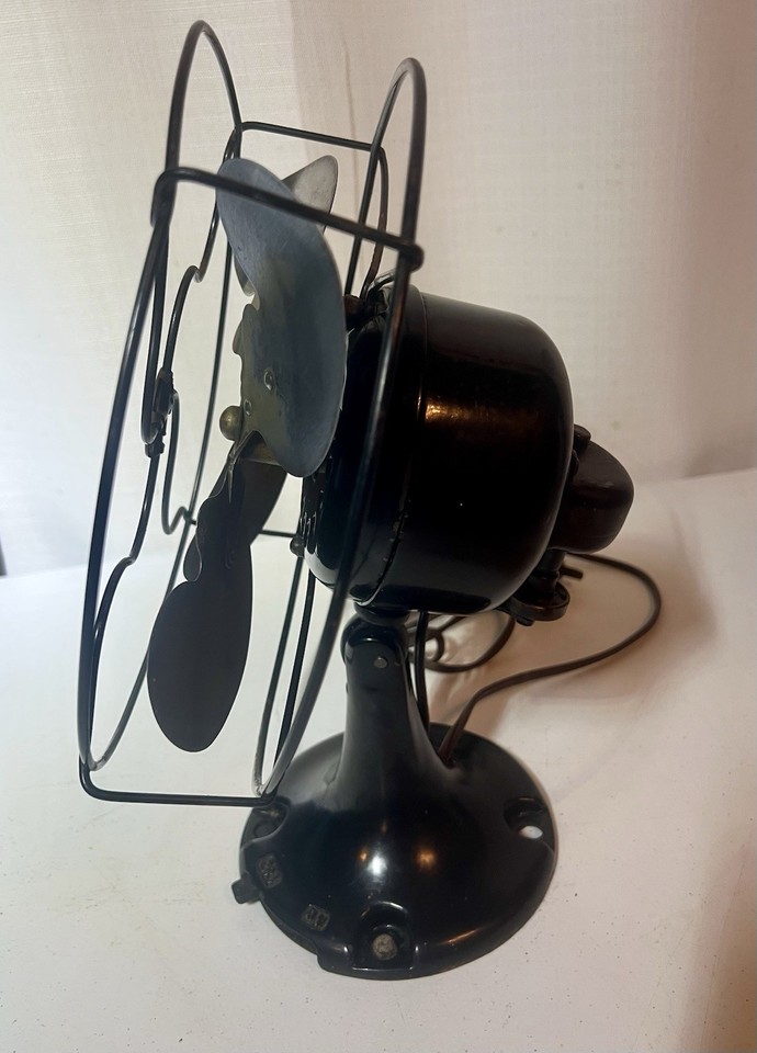 Emerson Jr Oscillator Antique Fan Red/Black Badge 9in Cast Iron Base ...