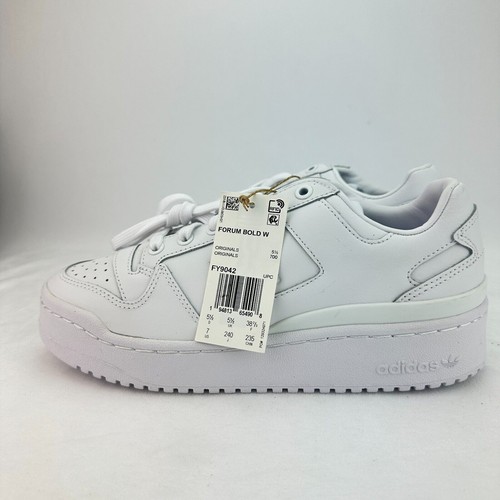 Size 7 Womens adidas Forum Bold Triple White Sneaker Shoe Originals ...
