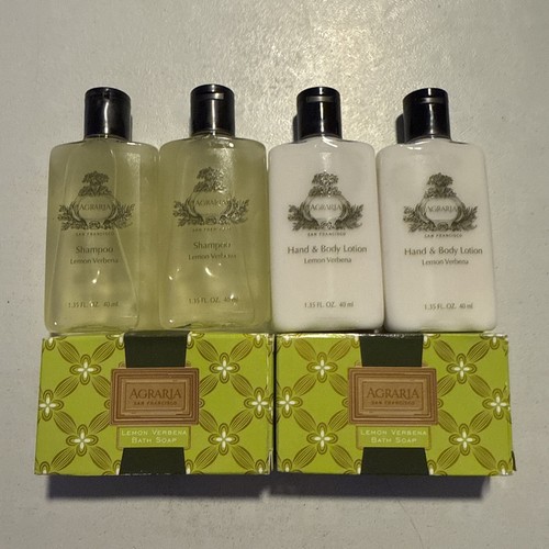 Lot of 6 AGRARIA travel set Lemon Verbena Hand & Body Lotion, Bath Soap ...