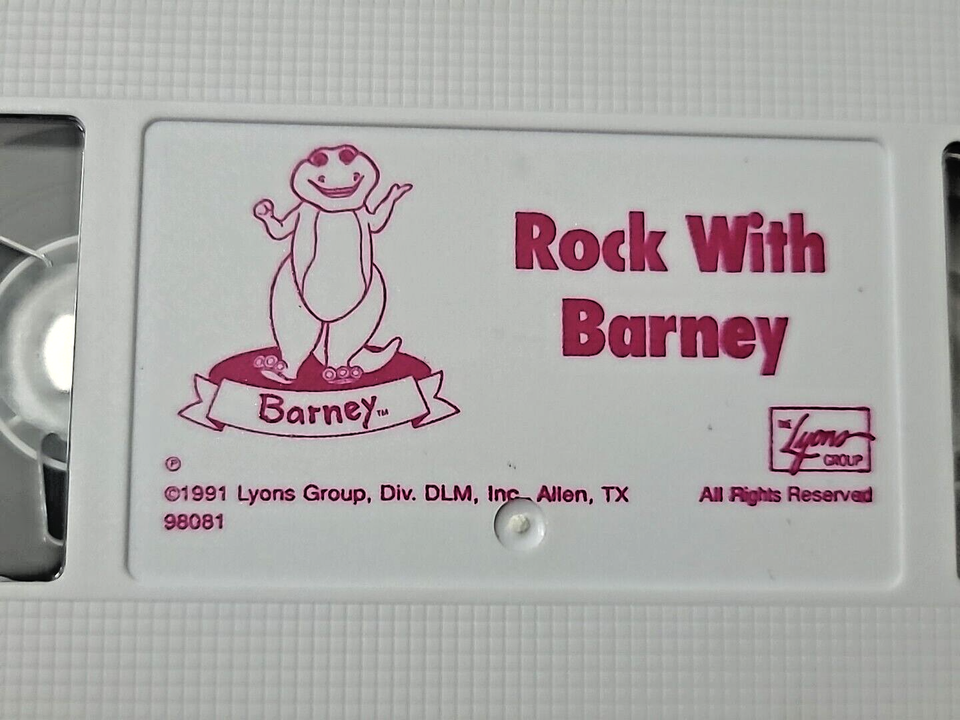VTG ~ Barney Rock With Barney VHS 1991 Tape Sing Along Song Purple ...