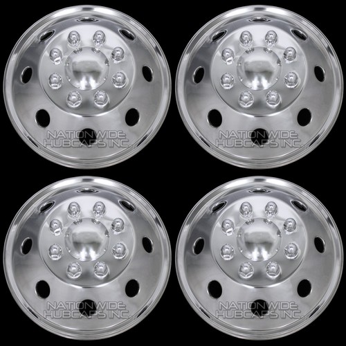 16" 8 Lug RV Motorhome Stainless Steel Dual Wheel Simulators Rim Covers ...