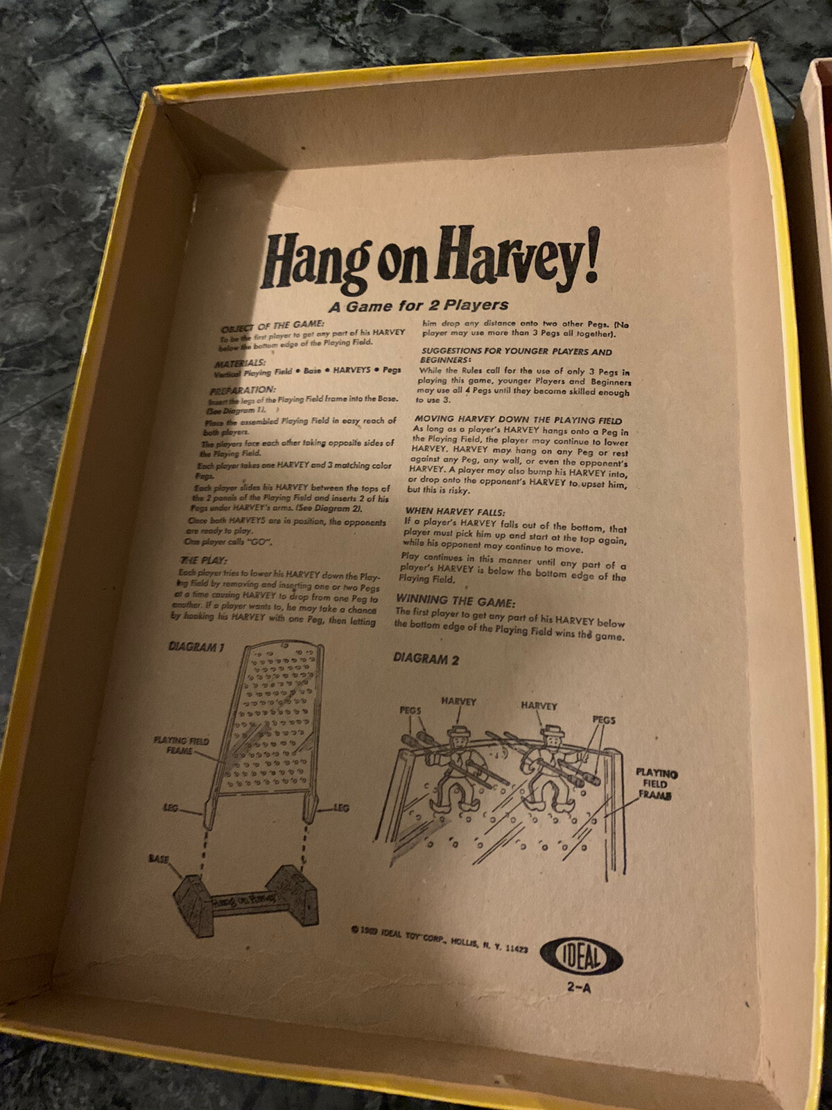Hang on Harvey Board Game by Ideal Toys 1969 Vintage Complete for sale ...