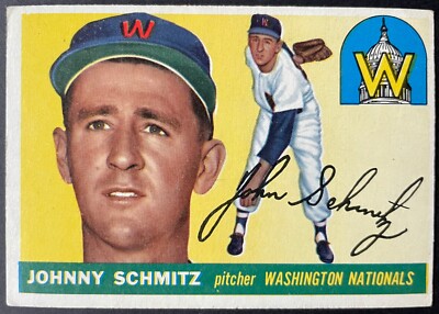 1955 Topps Baseball #159 Johnny Schmitz Washington Nationals Vintage ...