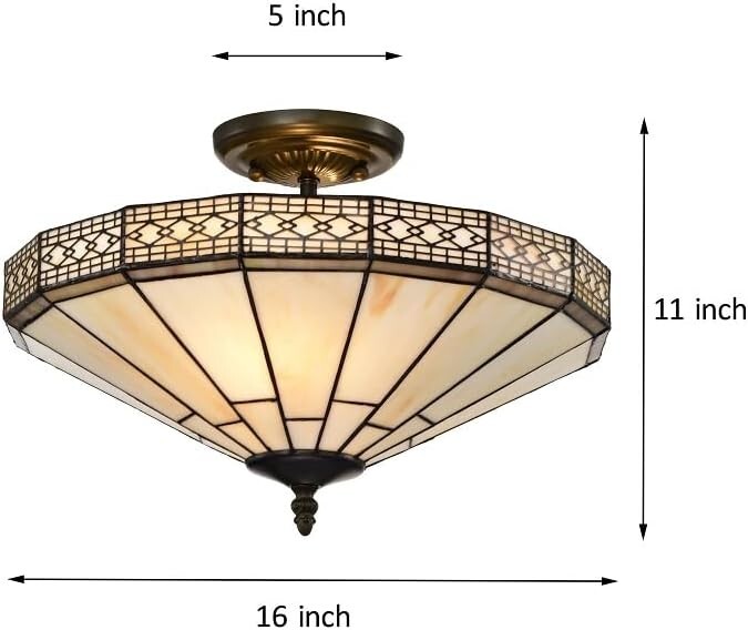 Mission Ceiling Light Fixture KPIBEST Vintage Tiffany Ceiling Light
