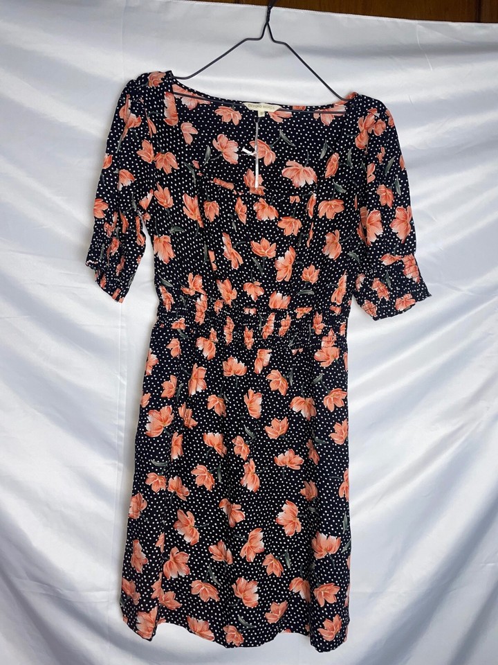 Beyond Words Black Floral Tea Women Dress Size S - Viscose - | eBay
