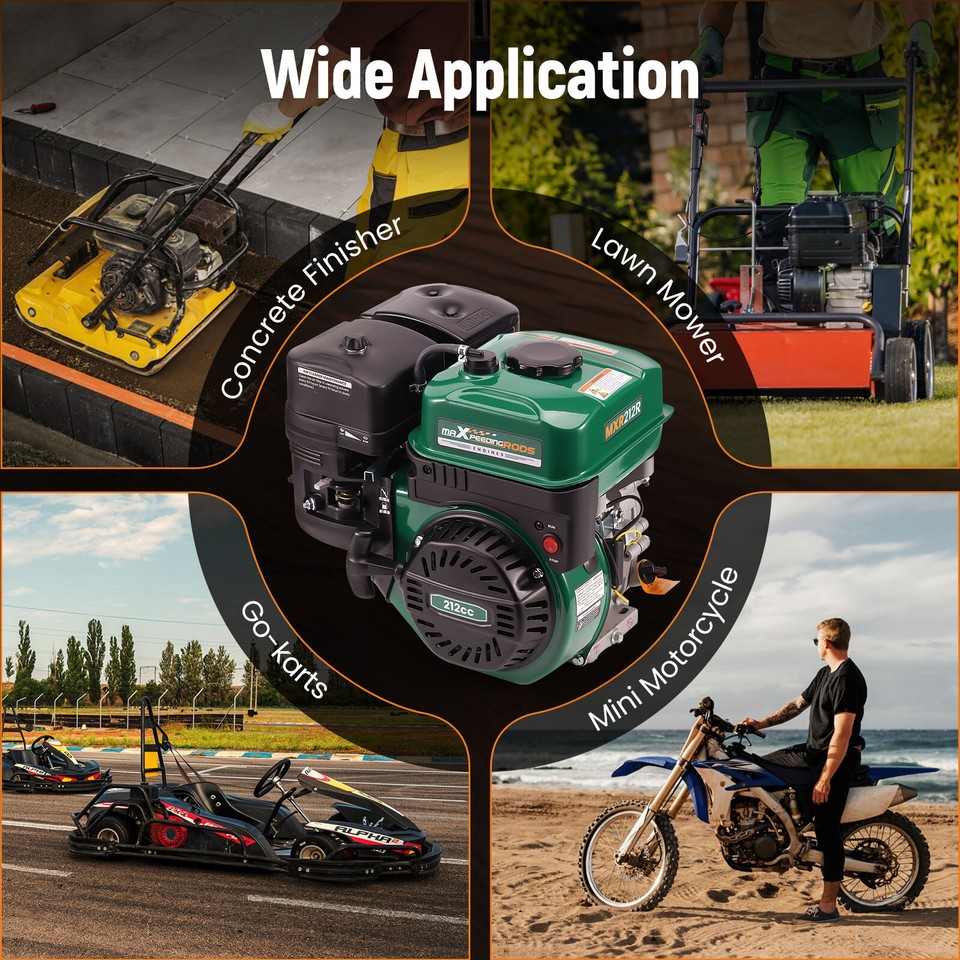 212/420cc 7/15HP Gasoline Engine Motor Horizontal Recoil/Electric Start ...