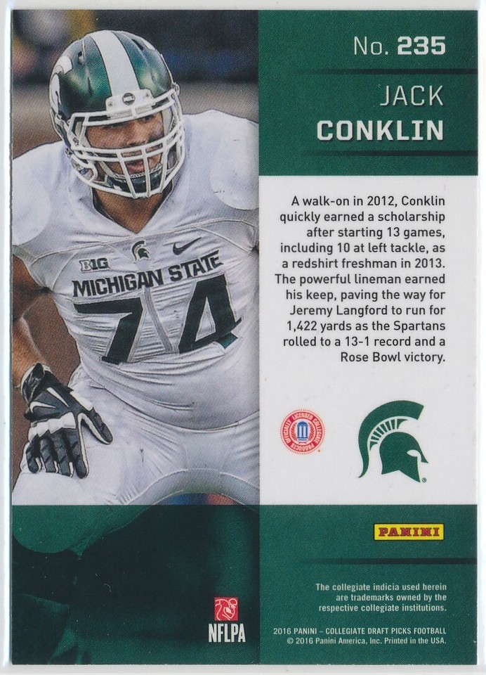 Jack Conklin - Michigan State Spartans - 2016 Prizm Draft Picks - RC ...