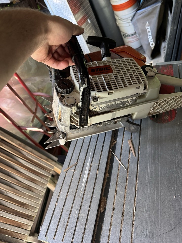 Stihl 044 Red Lever Slant Fin Chainsaw | eBay