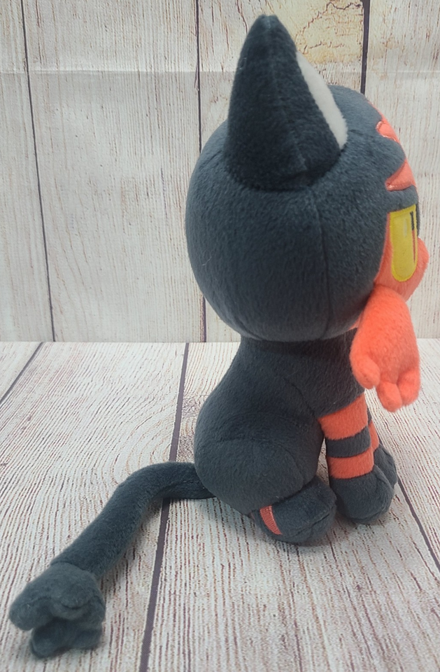 Tomy Pokémon Plush Litten Stuffed Animal Toy Black Orange Yellow 8 ...
