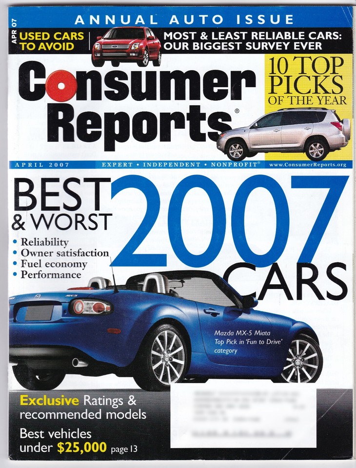 2004-2019 Consumer Reports Magazine Annual April Auto Issue (Sold ...