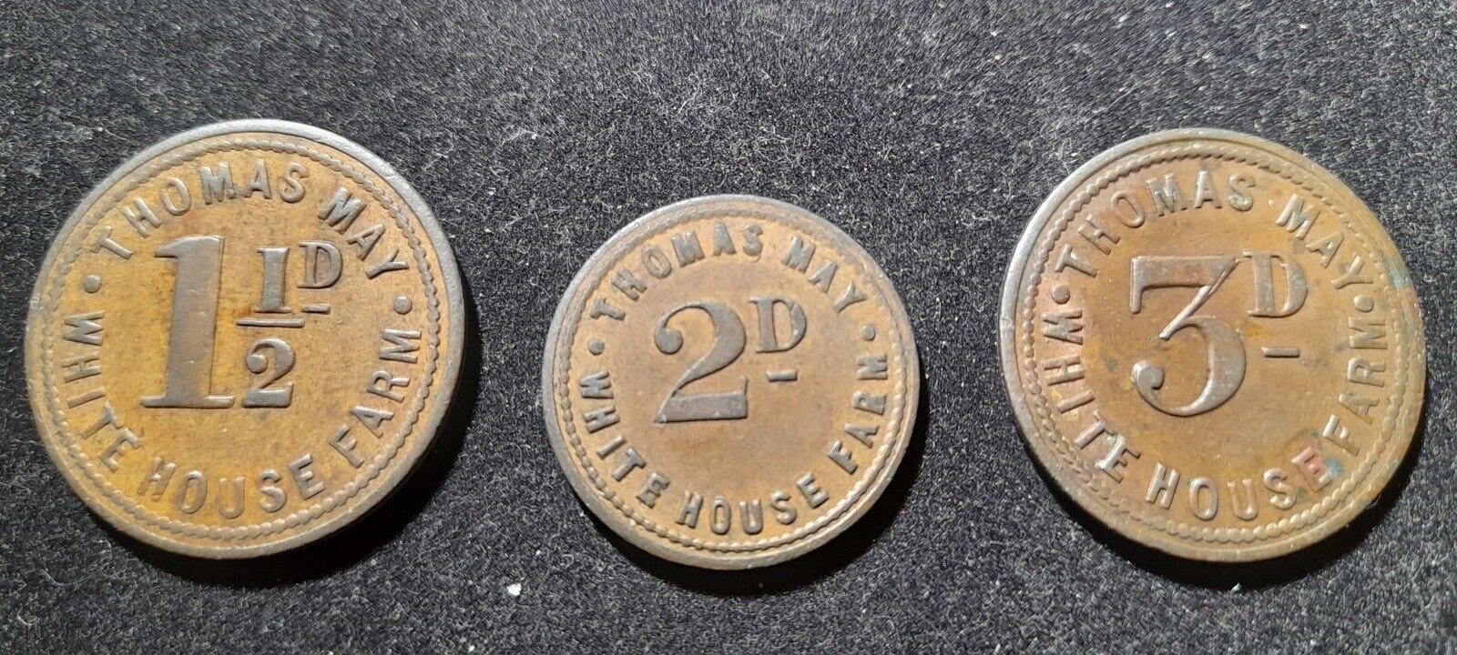N993 Essex farm/hop tokens Thomas May, Whitehouse Farm, Woodham Walter ...