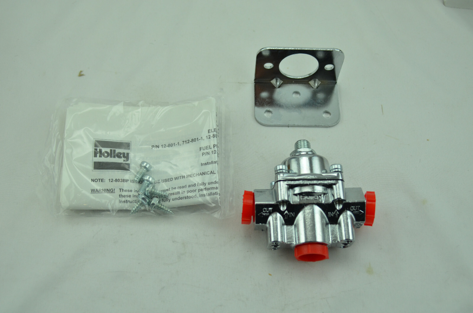 NEW Holley 12-804 Chrome Universal Carbureted Fuel Pressure Regulator 1 ...
