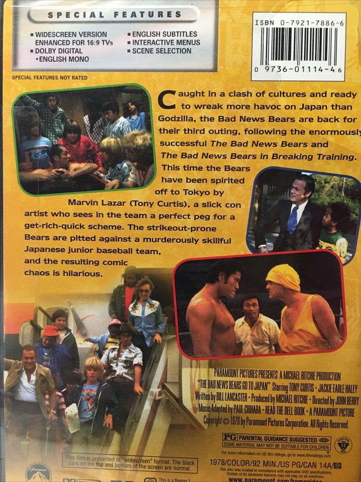 The Bad News Bears Go to Japan (DVD, 2001). 1978 Special Features ...