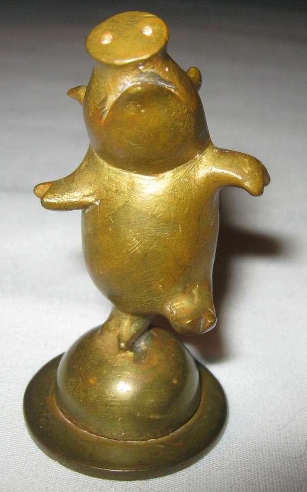 ANTIQUE WHW ART DECO BRONZE DANCING PIG HOG STATUE SCULPTURE TOY ...