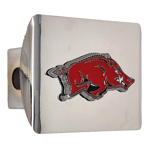 Arkansas Razorbacks Mirror Finish Chrome Hitch Cover with Color 3d ...