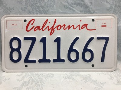 VTg CALIFORNIA LICENSE PLATE Red/white & BLUE LETTERS~8Z11667~Free ...