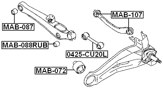 Rear Transverse Rod Bushing Fits Mitsubishi 05105271AA, 05105271AB ...