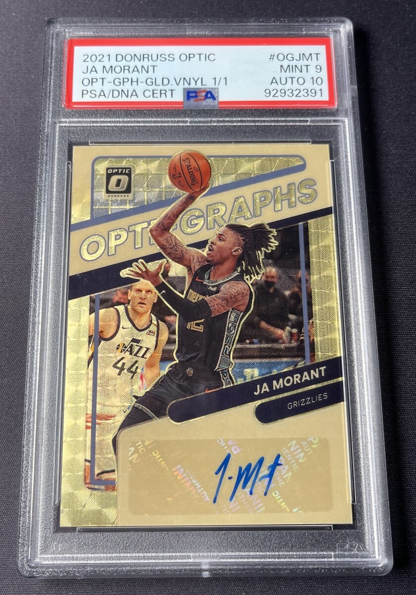 1/1 One Of One 2021 Donruss Optic Ja Morant Gold Vinyl Opti-Graphs Auto ...