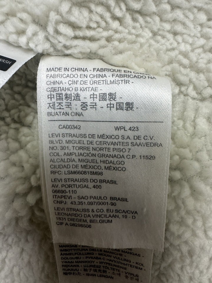 New Levis Men’s Type III Sherpa Trucker Jacket 163650044 Mustard Medium ...