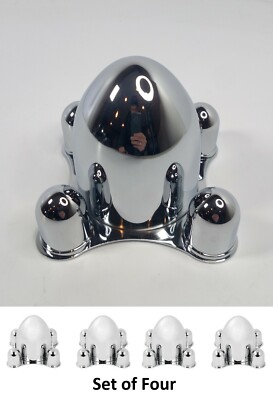 (Set/4) Chrome 4 Lug Spider Hub Caps Bullet Center Wheel 4 x 4-1/2 Bolt ...