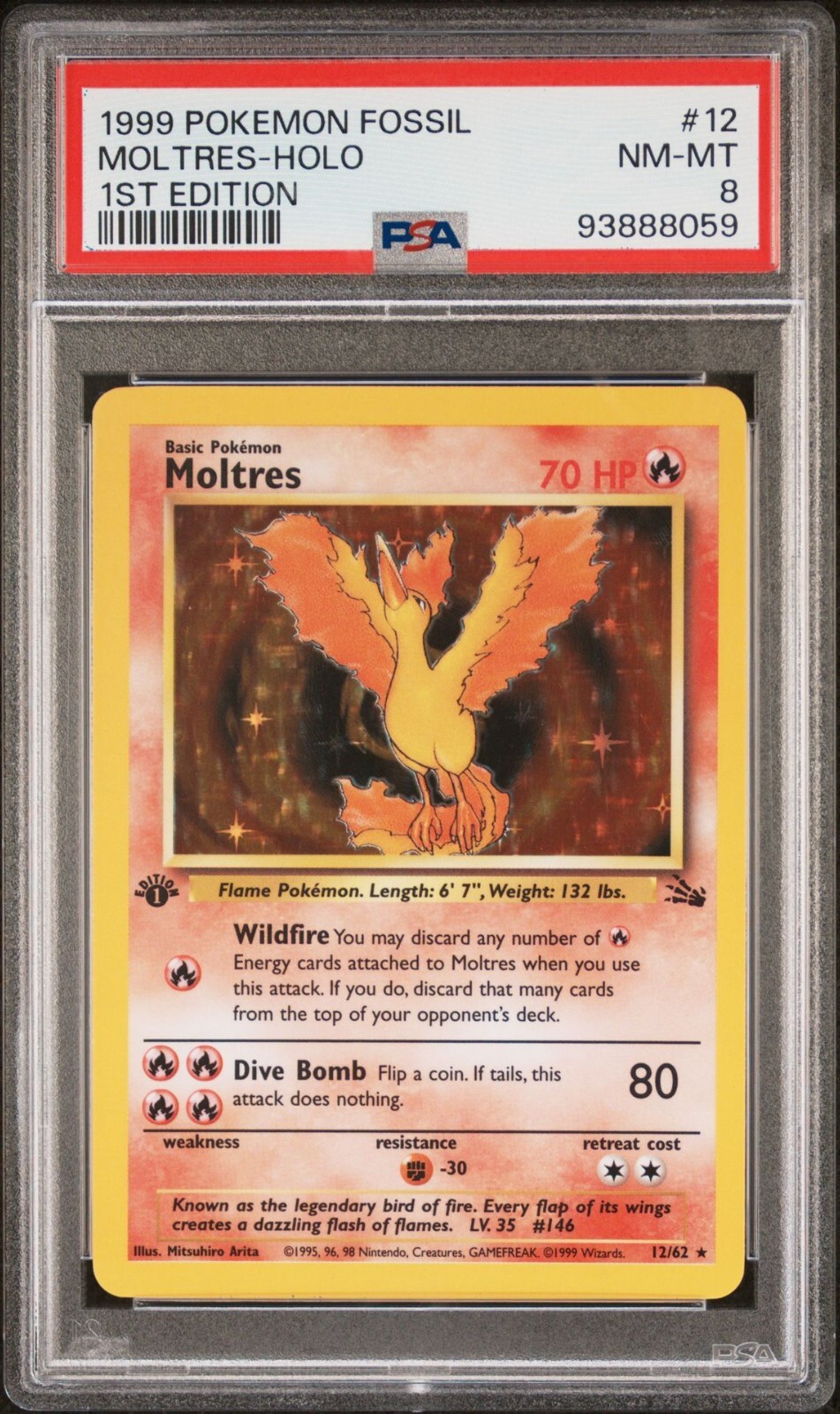 1999 POKEMON FOSSIL 12 MOLTRES-HOLO 1ST EDITION PSA 8 | eBay