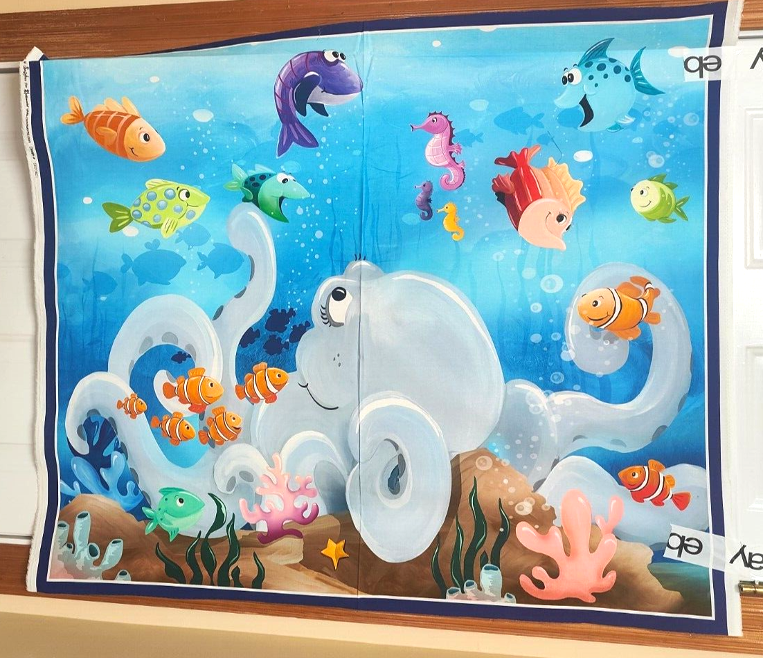 Digital Print Under the Sea Play Mat Quilt Panel by Susybee btp | eBay
