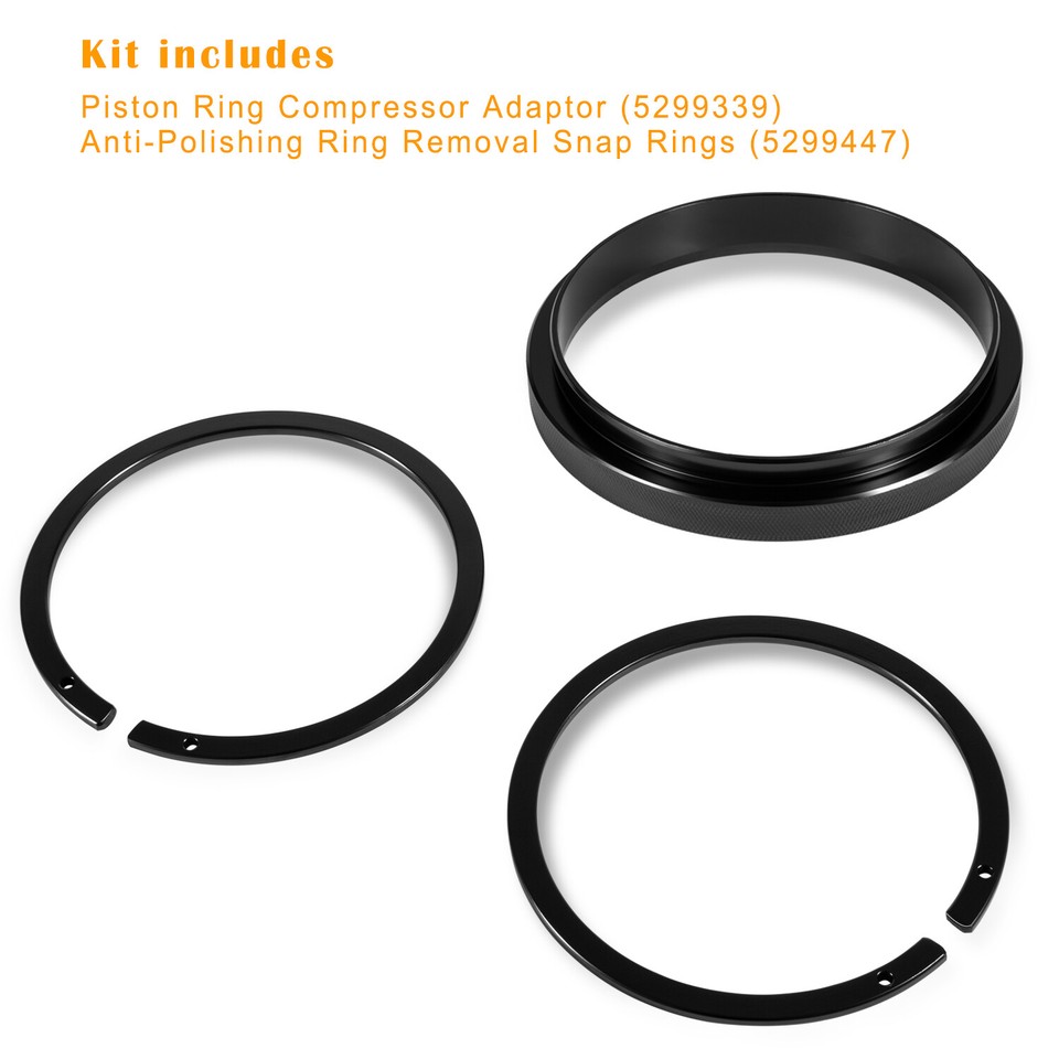 Cummins ISX Piston Ring Compressor Adapter + Anti-Polishing Ring ...
