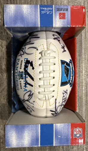Carolina Panthers Autographed Mini Football #74, 58, 45, 52, 87 A ...