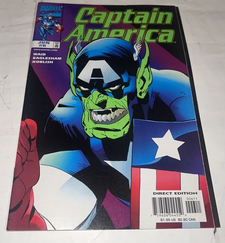 Captain America #6 Marvel Comics June 1998 Skrull Cover Key Issue Waid ...