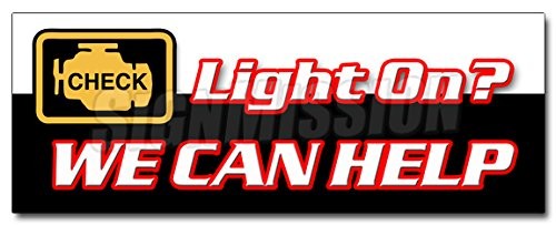 48" Check Engine Light Decal Sticker Warning Sensor Repair Maintenance ...