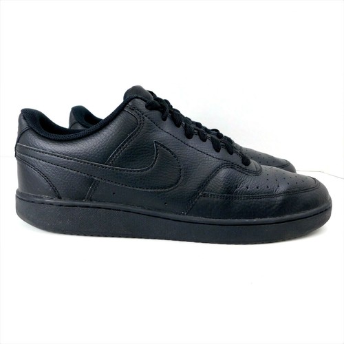 Nike CD5463-002 Court Vision Low Black Leather Sneakers 12 (CB4) | eBay