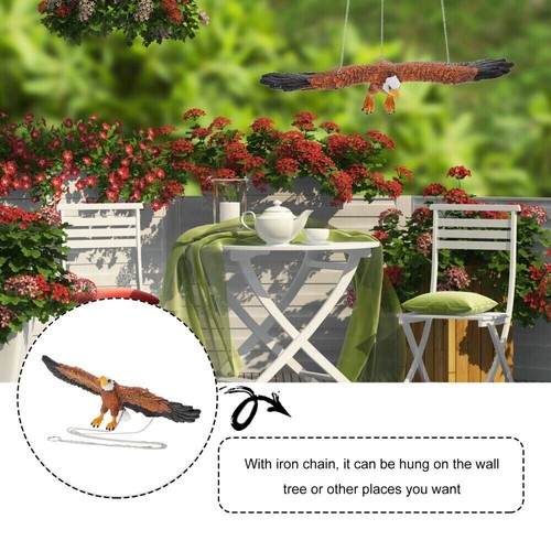 180g Fake Eagle Sculpture Statue Resin Hanging Garden Animals Outdoors ...