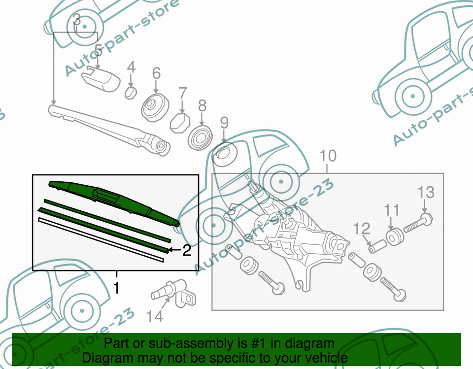 GENUINE REAR WINDSHIELD BACK WIPER BLADE (76730-T5A-003) FOR 2015-2020 ...