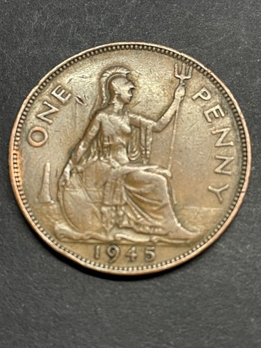 1945 UK Great Britain British One 1 Penny George VI Coin VF+ | eBay