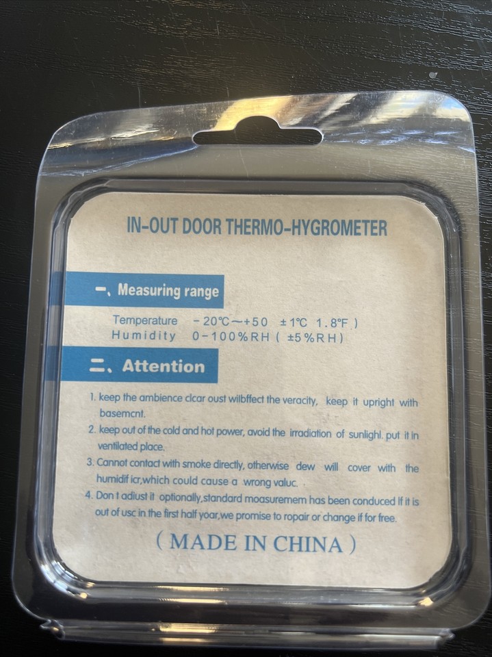 Humidity and Temperature Reader, Black Analog Thermometer and ...