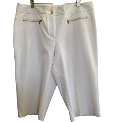 Alfani Women’s White Capri Pants SZ 16 Stretch Cotton Blend | eBay