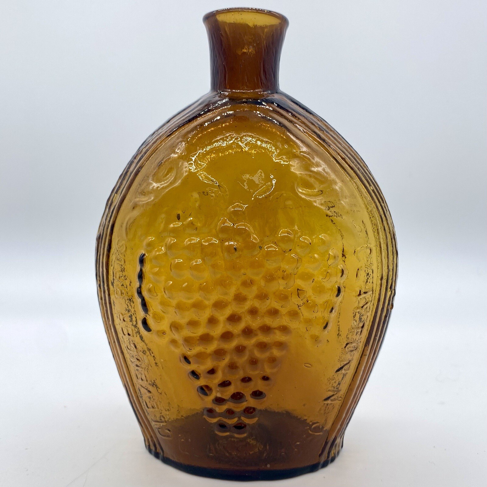 Vintage CLEVENGER BROS. Glass Works Brown Glass Bottle Decanter Eagle ...