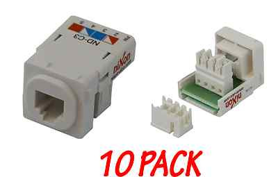 10 x Telephone Mech - Telco / Phone / CAT3 RJ11/12 - Inserts Jacks ...