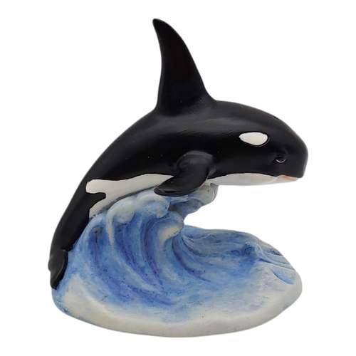 Summit Orca Killer Whale Figurine - 3" Small Black White Ocean Wave ...