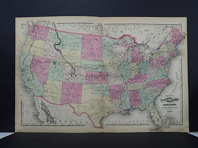 Entire US - 1871 Antique Map