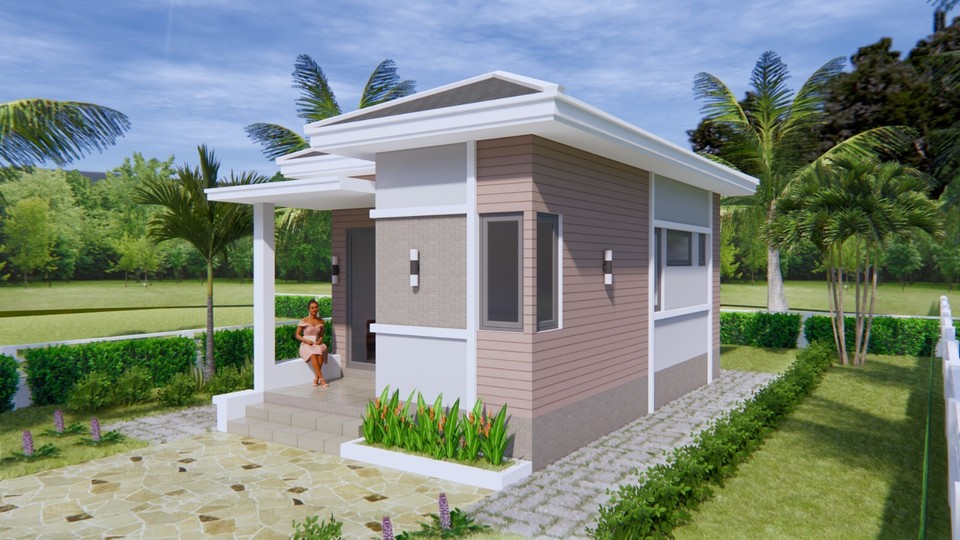 15x25 Feet Small House Plan 4.5x7.5 Meter 1 Bed 1 Bath PDF & (A4 ...