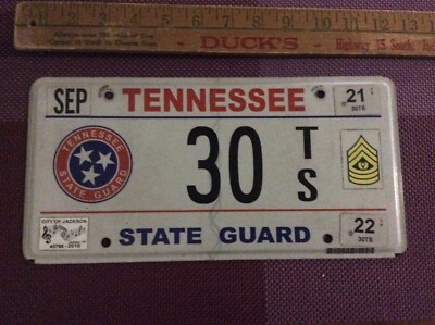 2019 Tennessee State Guard Tennessee License Plate # 30 TS Very Low ...