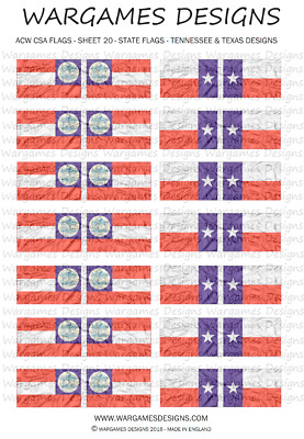 28mm Flags - ACW CSA - Sheet 20 - Black Powder | eBay UK