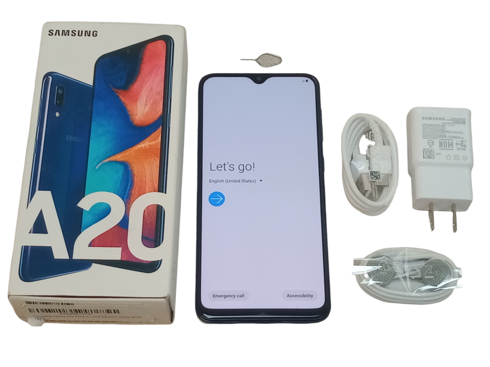 SM-A205G Galaxy A20 32GB T-Mobile Android Phone w/Box SIM Slot Pin ...