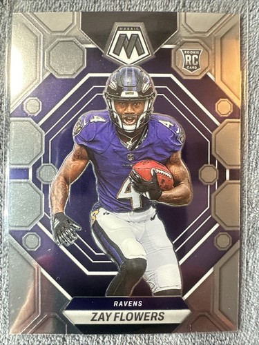 2023 Panini Mosaic Zay Flowers True Rookie Card #380 Baltimore Ravens ...