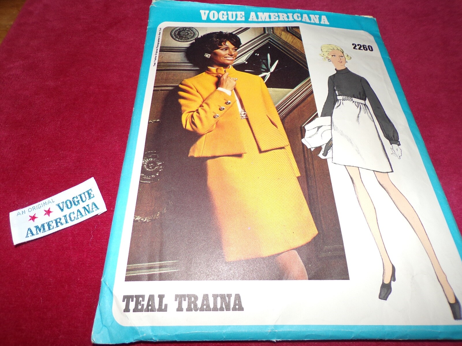 🌷VOGUE AMERICANA #2260 - DESIGNER TEAL TRAINA - LADIES PATTERN w/LABEL ...