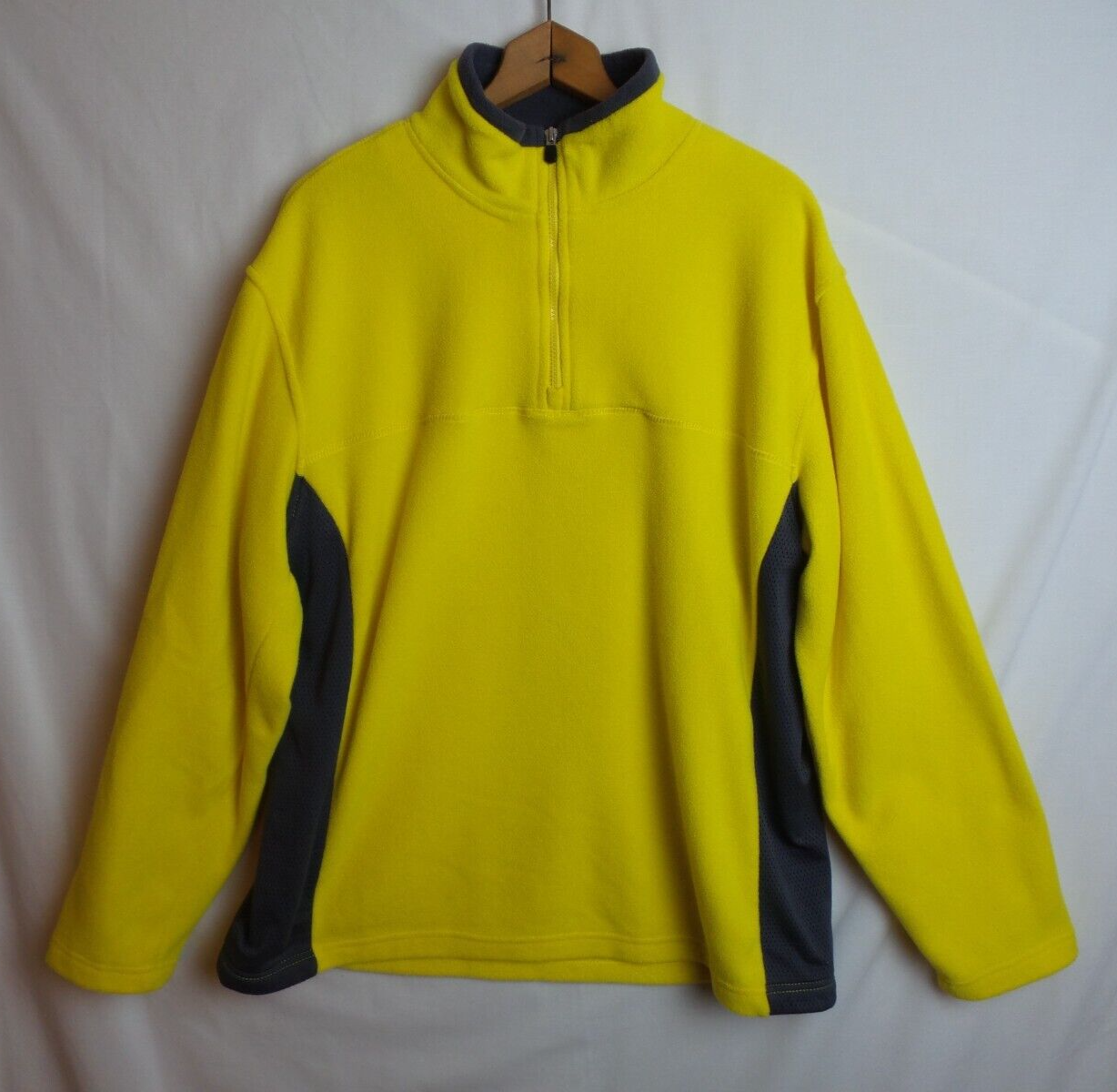 Starting Point Sweatshirt Mens Large Yellow 1/4 Zip Fleece Pullover ...