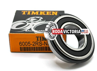 TIMKEN 6005 2RS NR BALL BEARING, RUBBER SEALED + SNAP RING 25x47x12mm ...