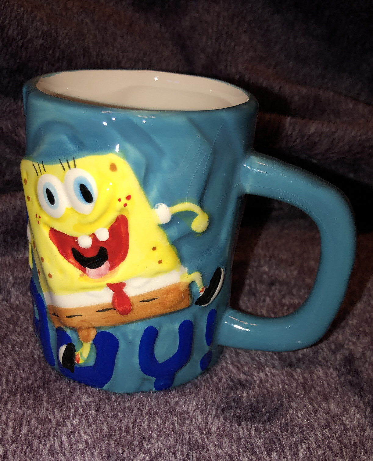 Vintage Spongebob Squarepants Ceramic Coffee Mug Glazed I'm Ready Cup ...