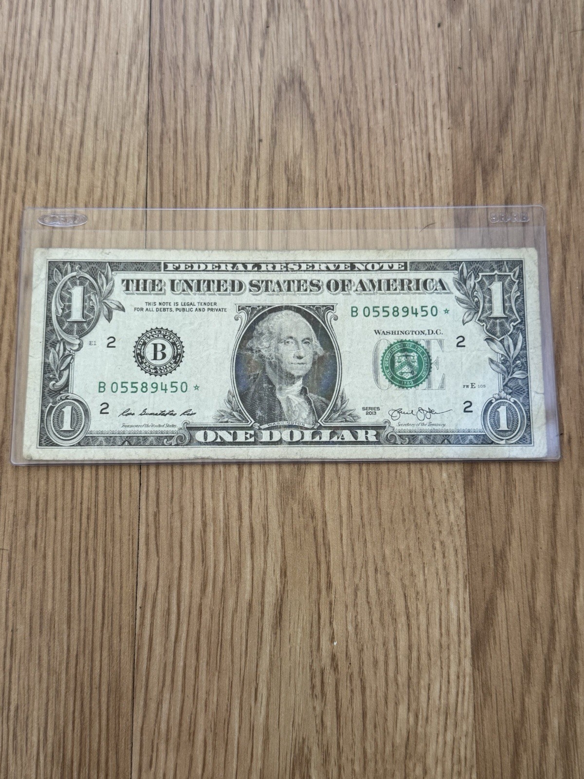 ONE $1 Dollar Star Note B05589450*☆ Duplicate Serial Number, FANCY BILL ...